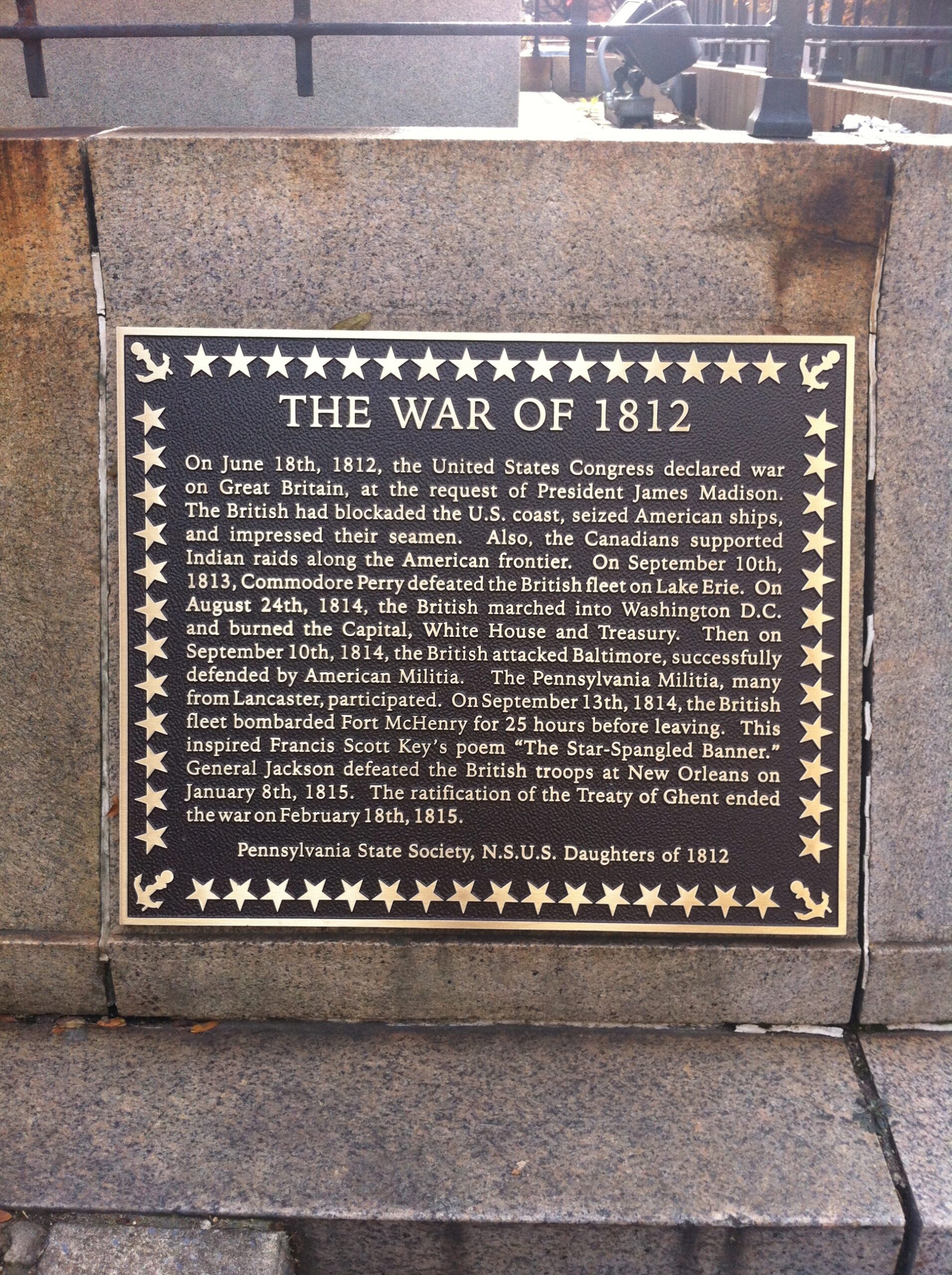 Monuments and Historical Markers in Pennsylvania - PA 1812